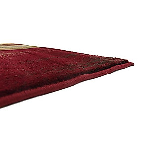 Unique Loom Barista Collection Modern, Abstract, Urban, Distressed, Rustic, Warm Colors Area Rug, 5 ft x 8 ft, Multi/Olive