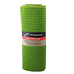 Dependable Industries inc. Essentials Microfiber Dish Drying Mat 2 Pack 20 X 15 Inch Kitchen Counter Mats Reversible Baby Bottles Dish Dry Pad Super Absorbent