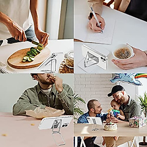 Dgloze 2 Pack Phone Ring Holder Finger Kickstand, 360°Rotation Phone Grip, Foldable Phone Holder for Hand Work with Magnetic Car Mount Compatible with Most Smartphones and Tablets (Silver)