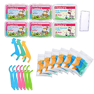 FAMILIFE Kids flossers Toddler Threaders Children Unwaxed Unflavored Fluoride Free Dental 404 Flossers Picks