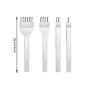 Leather Craft Tool Hole Punches 1+2+4+6 Prong Lacing Stitching Punch, Craft Kits (4mm)
