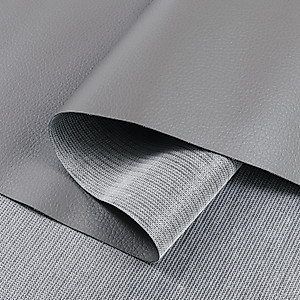 Faux Leather Sheets Soft Leather Fabric Upholstery Faux Leather Material 0.5mm Pleather Marine Vinyl Fabric for Sofa,Car Seat,Furniture Sew,Cover,DIY Project (1yard, Gray)