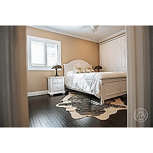 Zebra Print Black on Beige Genuine Cowhide Rug 6 x 7 ft. 180 x 210 cm