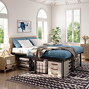 HAAGEEP 20 Inch Tall Platform Bed Frame Full Size Metal Bedframe No Box Spring Needed Heavy Duty Mattress Frames High