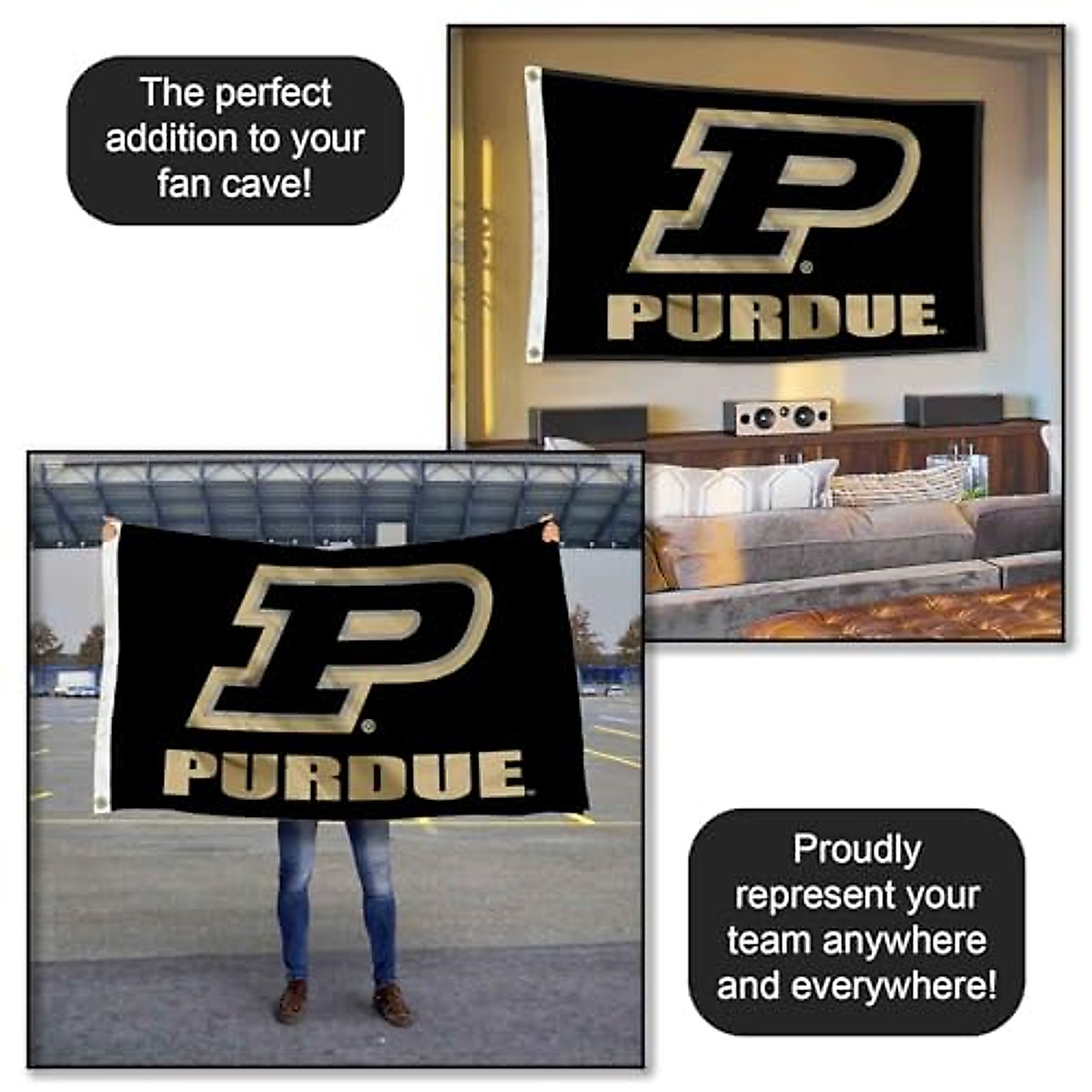 College Flags & Banners Co. Purdue Boilermakers Slant P Flag