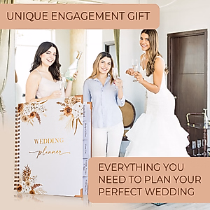 Beautiful Boho Wedding Planner Book and Organizer - Enhance Excitement and Makes Your Countdown Planning Easy - Unique Engagement Gift for Newly Engaged Couples, Future Brides and Grooms,9 X 11 inches