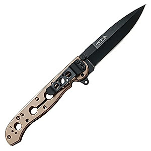 CRKT M16-03BK EDC Folding Pocket Knife: Everyday Carry, Black Sandvik 12C27 Steel Blade, Liner Lock, Bronze Aluminum Handle, 4-Position Pocket Clip