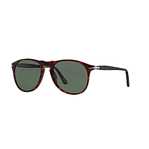 Persol PO9649S Aviator Sunglasses, Havana/Green, 55 mm
