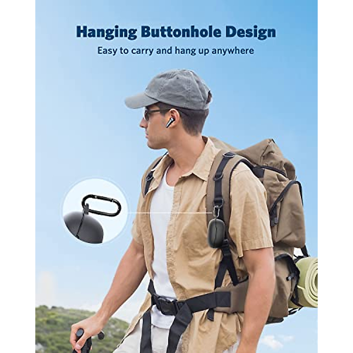 【EarFun Official】 Protective Case Cover for EarFun Air Pro 3, Soft Silicone Protective Case with Keychain, Shock-Proof Silicone Skin Full Protective Cover, Supports Wireless Charging, Black