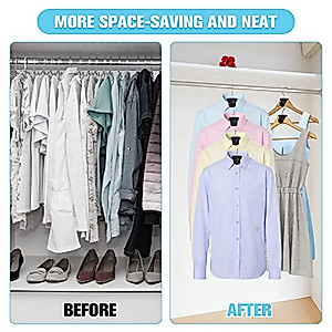 ZOCONE 25PCS Clothes Hangers, Space Saving Hangers for Clothes, Heavy Duty Hanger Connector Hooks Cascading Organizers to Expand Closet Space, with Storage Bag(Black)