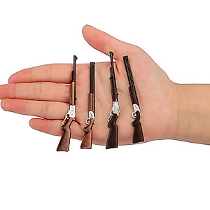 8 Pcs Miniature Rifle Retro Mini Hunting Gun Model Mini House Garden Accessories