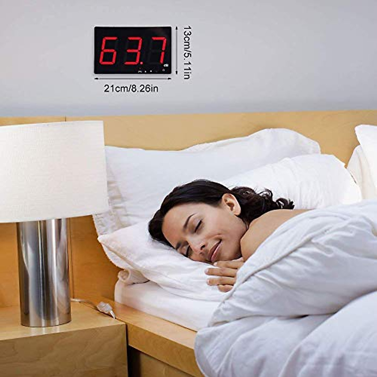 Fdit Wall Mounted Decibel Meter, Digital Sound Level Meter Noise Meter Tester Measurement Range 30-130dB, Accuracy 1.5dB with LCD Display