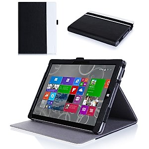 ProCase for Microsoft Surface 3 Case - Premium Folio Cover for Microsoft Surface 3 (10.8")(2015 Release), Built-in Stand with Multiple Viewing Angles, Exclusive for Surface 3 10.8 inch (White/Black)
