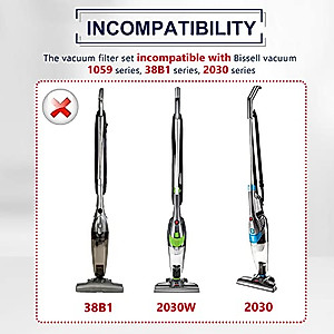 KEEPOW Featherweight Replacement Filters Compatible with Bissell Featherweight Stick Lightweight Bagless Vacuum 2033, 20331, 20333, 20336, 20339, 2033M (4-Pack)