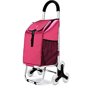 Shopping Trolley on Wheels Multi Function Shopping Cart Aluminum Alloy Foldable Trolley Waterproof Wear-Resistant Thick Sponge Handle Gravity-Enhanced Storage Hand Trucks,Multi Colored,45 * 89Cm