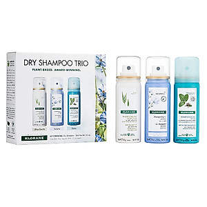 Klorane Dry Shampoo Discovery Set. Soothe, Control Oil, Detox. All Hair Types, No White Residue, Paraben & Sulfate-Free, 3 x 1.0 oz, 3 ct.
