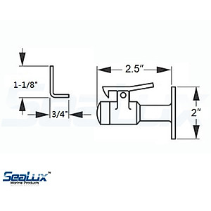 SeaLux 316 Stainless Steel Cushioned Door Stop Holder and Catch (Straight, Length:2.5")