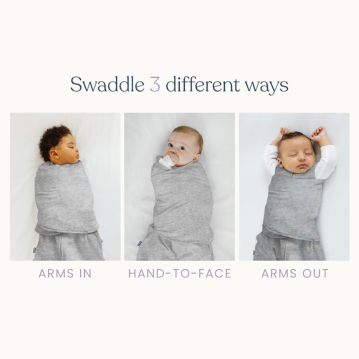 HALO Baby Sleepsack Swaddle Wearable Blanket, 3-Way Adjustable Infant Sleepsack, TOG 1.5, Ideal Temp, Heather Grey/Aqua, Newborn, 0-3 Months, 6-12 Pounds