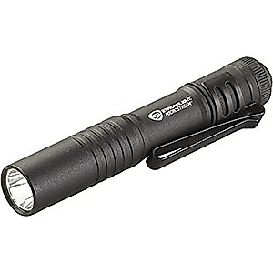 Streamlight MicroStream Ultra-compact Aluminum body with AAA alkaline battery, 3.5 Inch - 1.04 oz - 45 Lumens - 66318, Black