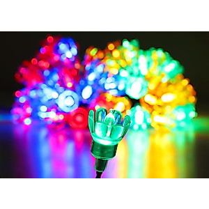 Christmas Concepts® 20 2m/6.6ft LED Retro Multi Coloured Petal String Lights – Battery Operated Static Christmas Fairy Lights with 30cm Lead Wire
