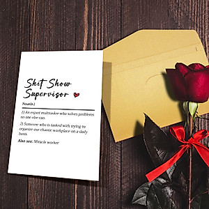 Nchigedy Funny Thank You Card for Supervisor, Hilarious Supervisor Leaving Card, Rude Birthday Card for Superior Boss