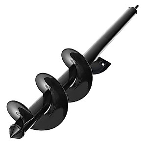 Gezhesiwei Auger Drill Bit Garden Auger Spiral Drill Bit Non Slip Earth Drill Auger for 38” Hex Drive Drill (3.5”X20”Black)