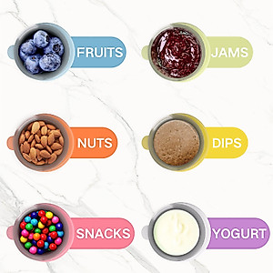 VOLCANOES CLUB Salad Dressing Container To Go - 7×1.3oz Mini Glass Food Storage Condiment Containers with Silicone Lids - Small Sauce Cups for Lunch Box Meal Prep - Leakproof Reusable School Work Trip