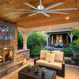 MINKA-AIRE F896-65-BNW Xtreme H2O 65 Inch Outdoor Ceiling Fan with DC Motor, Silver Brushed Nickel Wet Finish