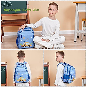 MINGHUICHIC Kids Backpack for Boys Girls Cute Lightweight Elementary Toddler School Bags with Padded Back & Adjustable Strap (Cars)