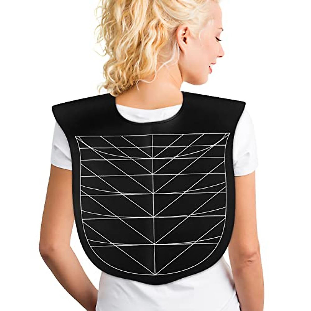 Lurrose Salon Hair Cutting Collar Cape, Hair Cutting Cape Angular and Straight Cutting Guidelines Hair Dye Cape for Hairdressing Black