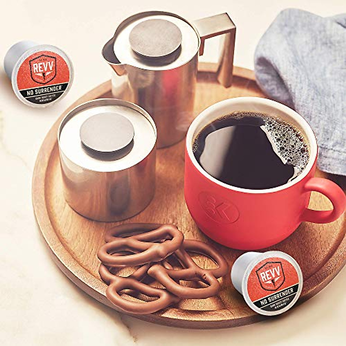 REVV No Surrender, Single-Serve Keurig K-Cup Pods, Dark Roast Coffee, 96 Count