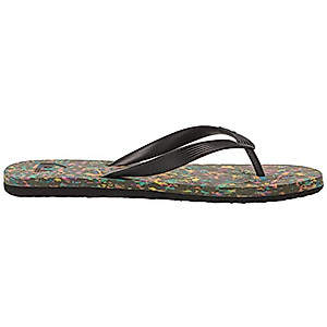 Quiksilver Men's Molokai Recycled 3 Point Sandal Flip Flop, Black/Blue/Black, 7