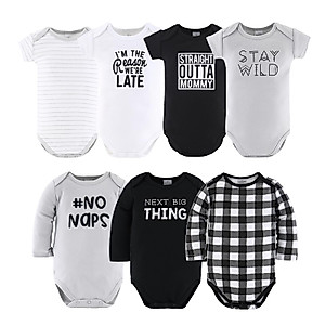 The Peanutshell Newborn Clothes & Accessories Gift Set, Fits Newborn to 3 Months, Black Plaid