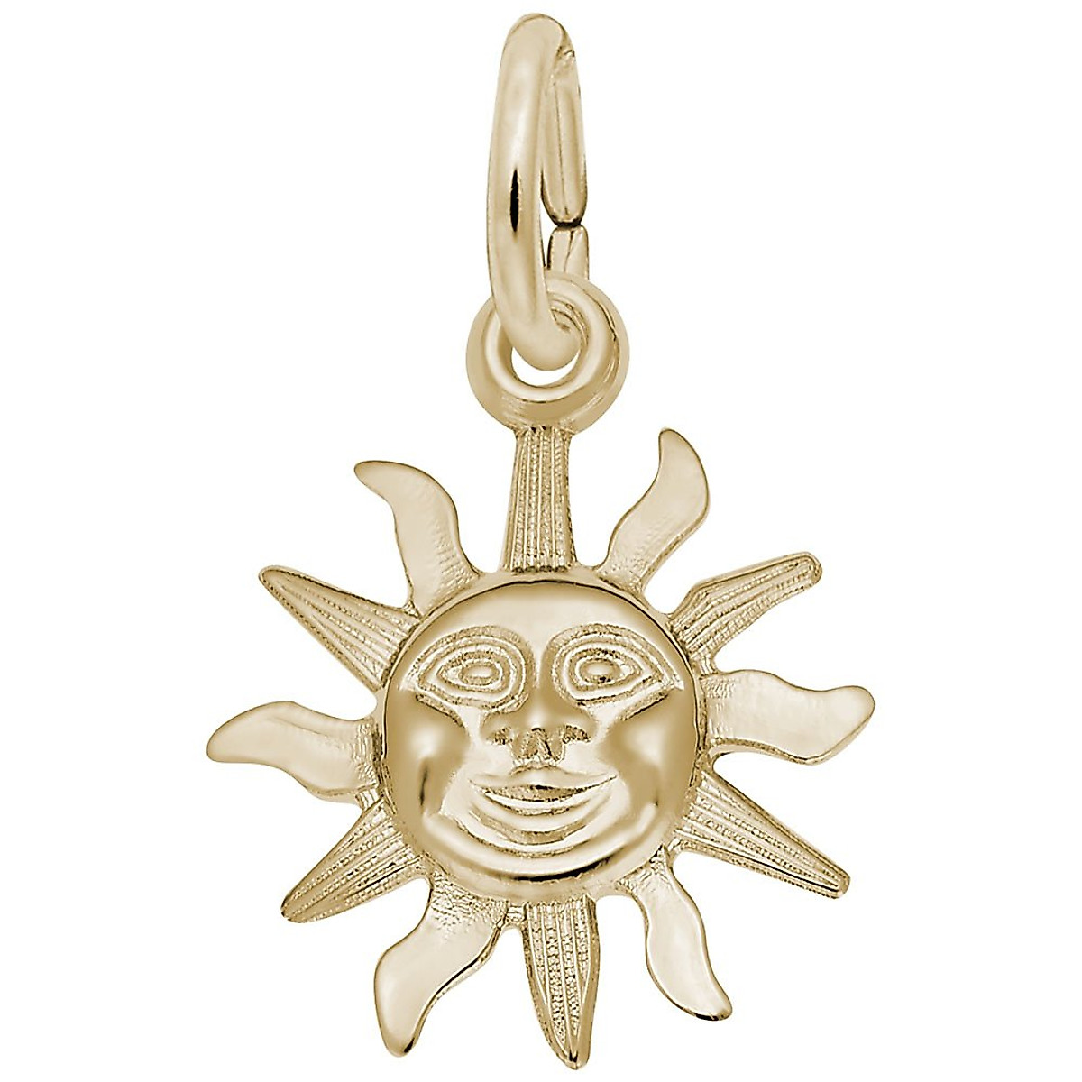 10k Yellow Gold Sunburst Charm, Charms for Bracelets and Necklaces