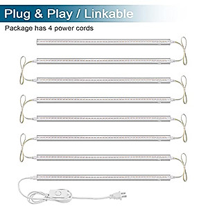 Barrina T5 Grow Lights, Full Spectrum LED Grow Lights for Indoor Plants, 3ft 128W (8 x 16W, 800W Equivalent), Grow Lights for Seed Starting, Greenhouse, Plug and Play, Pinkish White, 8-Pack