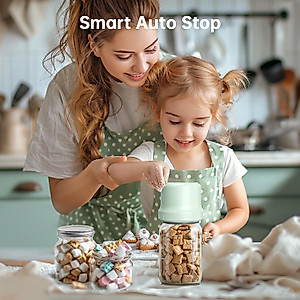 Electric Mason Jar Vacuum Sealer, Upgraded Smart Integrated Design Vacuum Sealer Kit, Auto Stop 1800mAh Rechargeable Vacuum Sealer with Regular and Wide Mouth Mason Jar Lids for Food Storage