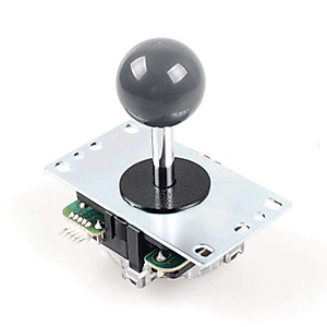 Sanwa GT-Y Octagonal Gate + SANWA JLF-TP-8YT Original Joystick Gray - for Arcade Jamma Game 4 & 8 Way Adjustable, Compatible with Catz Mad SF4 Tournament Joystick (Gray Ball Top) S@NWA
