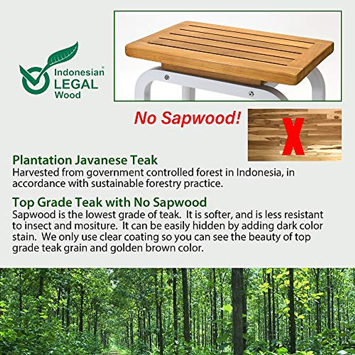 Aman Teak & Aluminum Indoor Outdoor Shower/Bath/Spa/Patio Stool Bench, Seat Chair, Side Table with Storage Shelf and Adjustable TPR Feet, Anthology Spa Collection, B101/GRY (Light Gray)