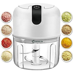 250ML Electric Garlic Chopper, Mini Portable Veggie Chopper, Garlic Grinder Masher Onion Chopper, Blender to Vegetable, Wireless Food Processor for Ginger, Chili, Fruit, Meat, etc