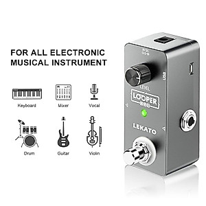 LEKATO Guitar Looper Effect Pedal Loop Pedal 5 Minutes Looping Time Looper Pedal ONE Looper Unlimited Overdubs