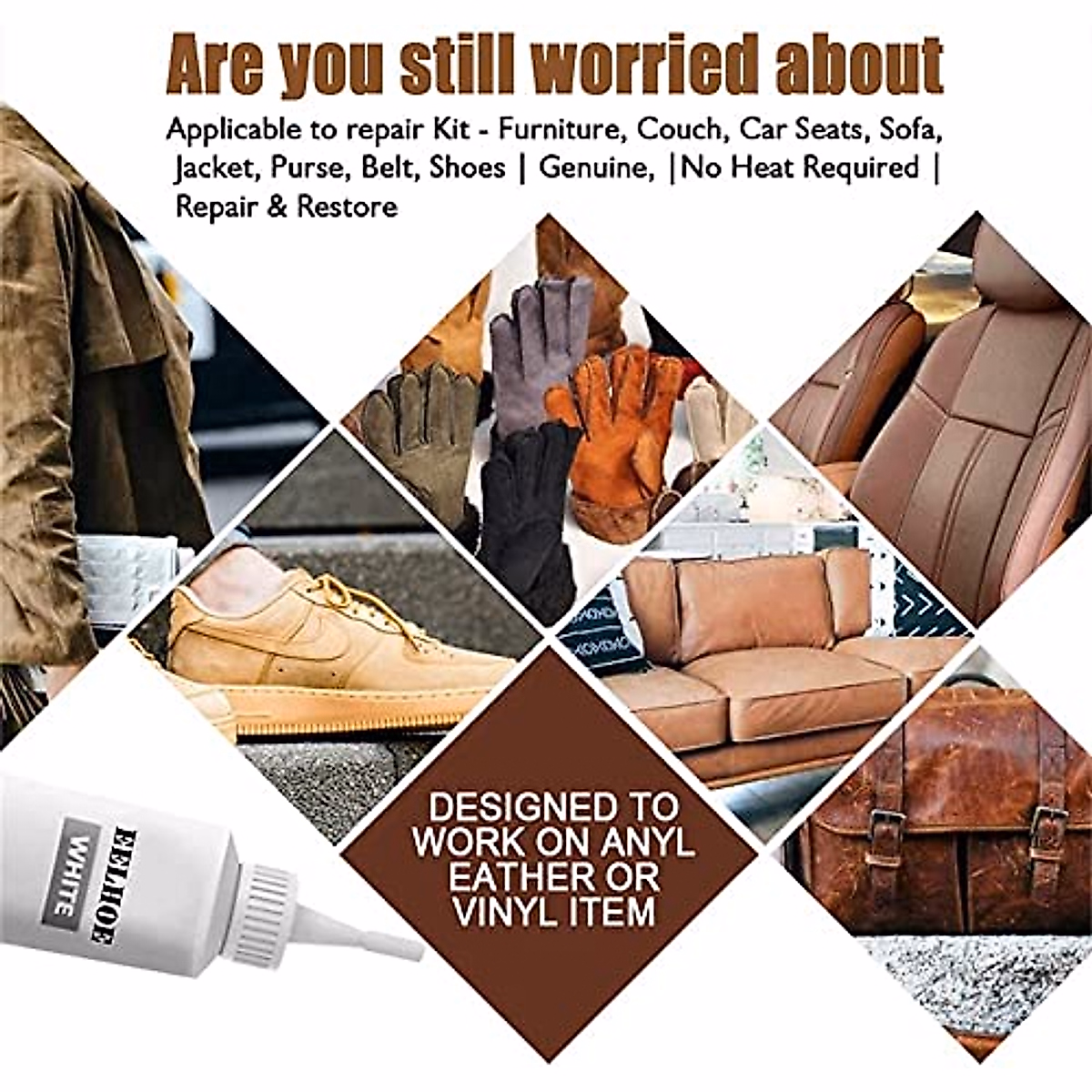 Advanced Leather Repair Gel, Professional DIY Leather and Vinyl Repair Kit, Liquid Leather Repair Kit, Leather Repair Cream for Furniture, Boat or Auto Car Seats (20ml,Black)