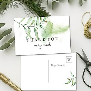 TENTADO Thank You Postcards, Blank with Mailing Side, thank you cards for Wedding, Baby or Bridal Showers, Birthday, Graduation, Parties, Business, Blank Postcards (Set of 50) 4" x 6"