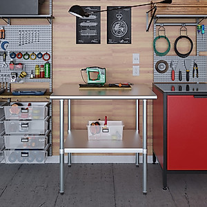 AmGood 30 in. x 36 in. Stainless Steel Table | NSF | Metal Utility Kitchen Prep Work Table