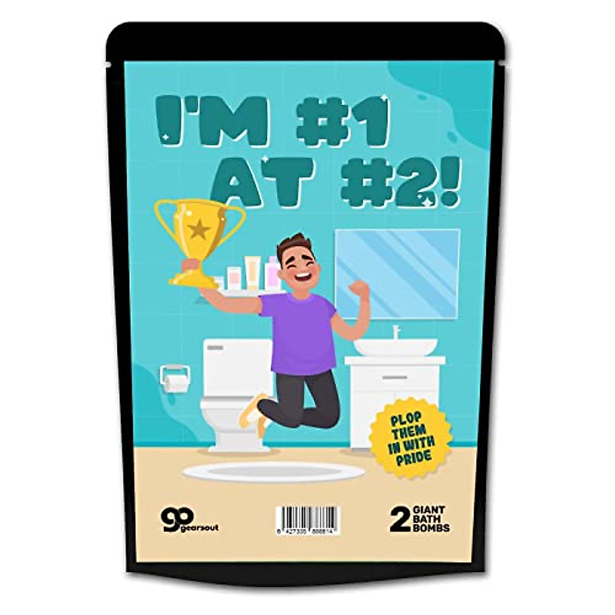 I’m Number 1 at Number 2 Bath Bombs – 2 Giant Root Beer Fizzers Mens Bath Set Novelty Gift for Dads Handmade Artisan Stocking Stuffers for Teen Boys Girls