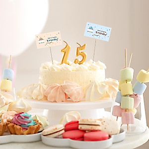 Teaaha 40 PCS Flower Card Holder Stick-Metal Wire Floral Picks Card Holder, Heart Loop Photo Picture Holders, Gold Table Name Number Holder for Flower Arrangement Wedding Baby Shower Party Decorations