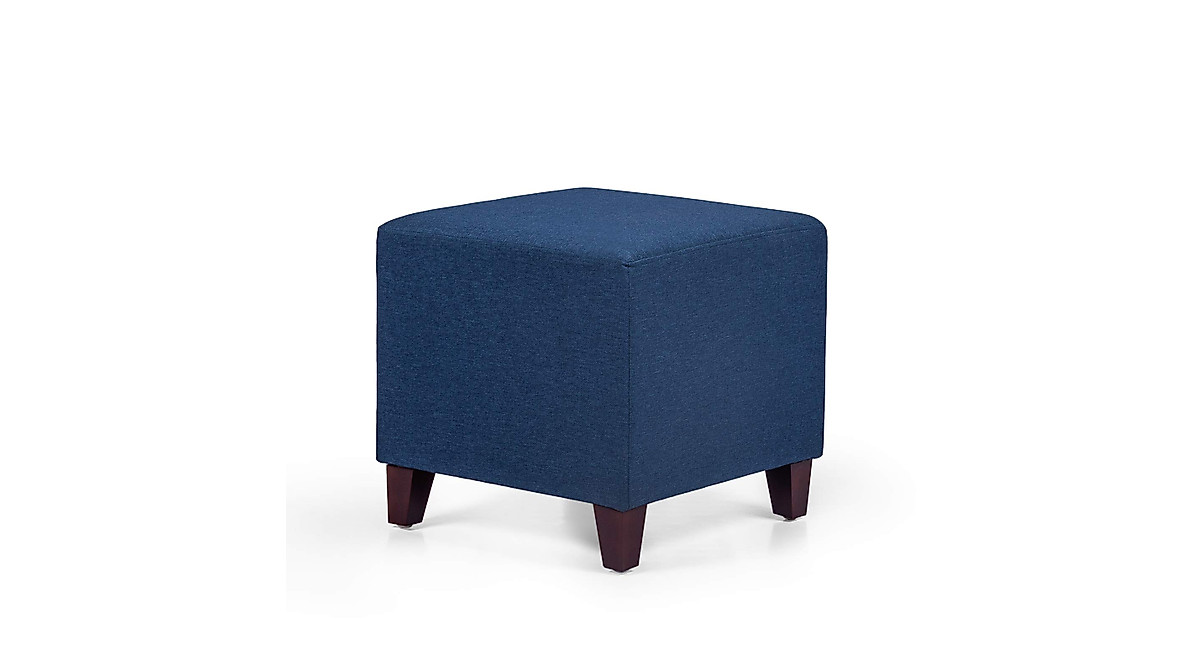 Adeco Blue Cube Ottoman - Stylish & Functional Foot Rest