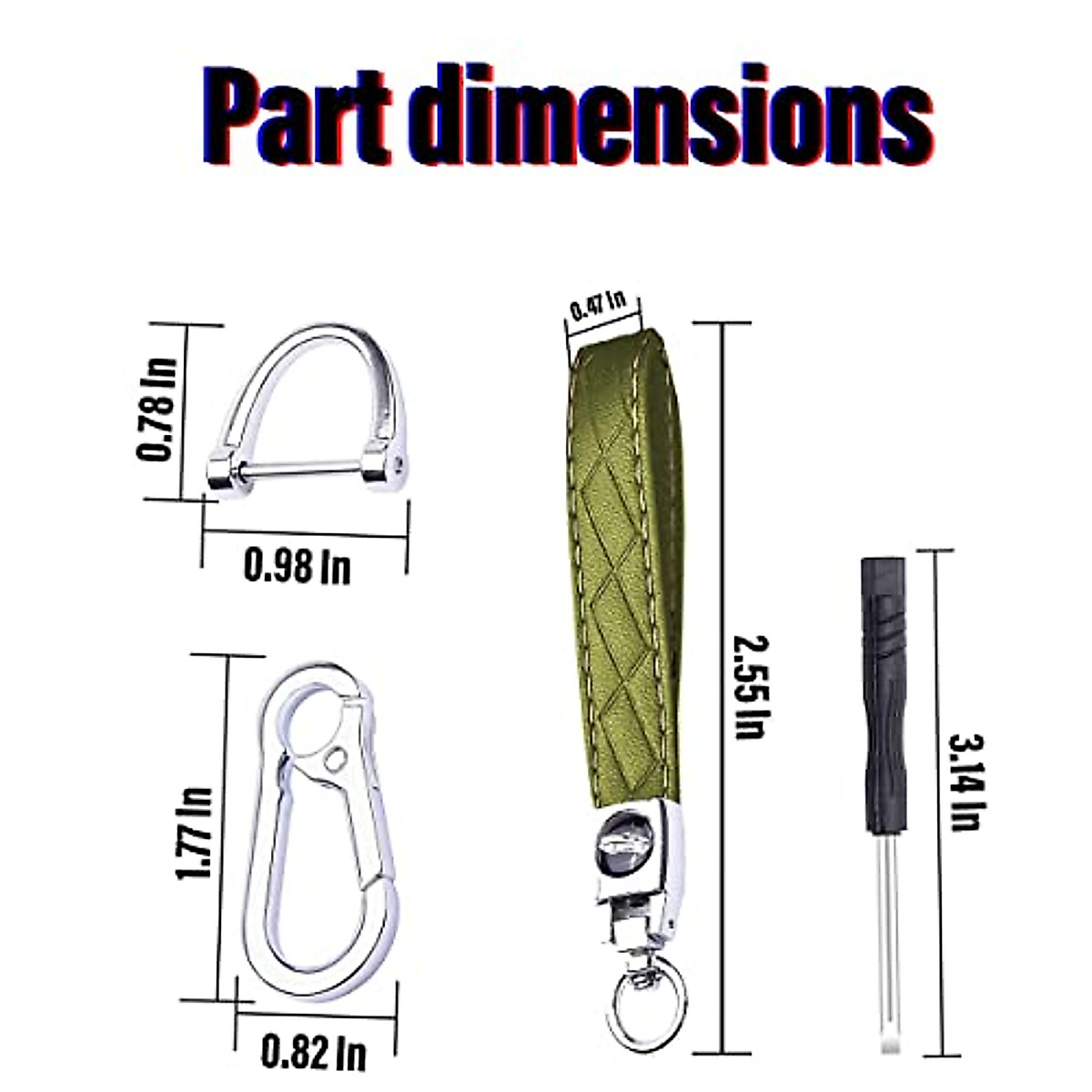 Moly Magnolia Microfiber Leather Car Keychain, Zinc Alloy Key Fob Holder, 360° Rotatable Keyring with Anti-Lost D-Ring for Women Men (Green)