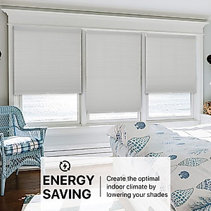 Chicology Cordless Cellular Shades, Blackout Window Blind, Evening Mist (Blackout) - 30"W X 64"H (CCSEM3064)