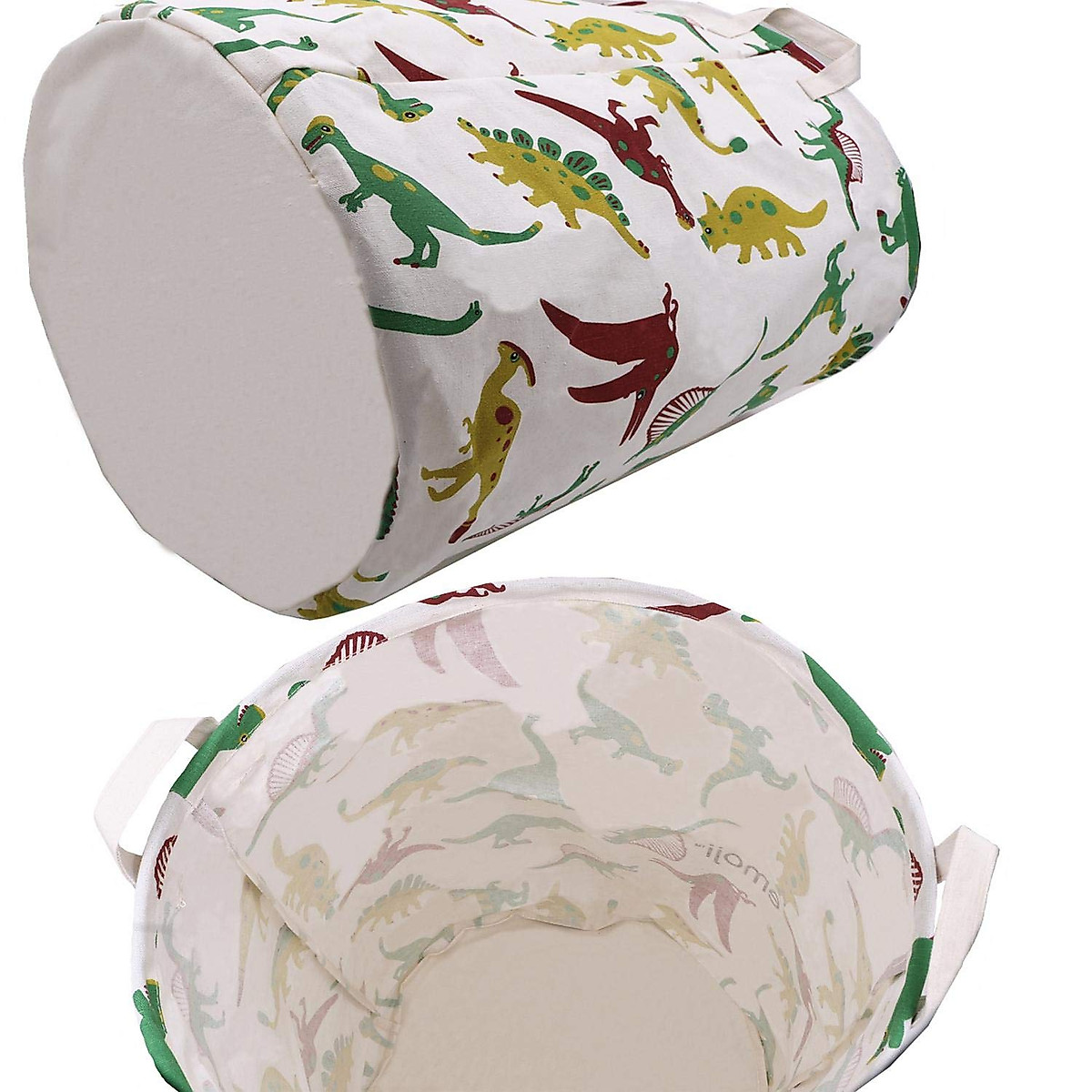 Dinosaur Laundry Basket Extra Large 19.7 x 15.7 Inch, ZUEXT 63L Canvas Fabric Collapsible Clothes Bin,Waterproof Laundry Hamper, Nursery Toy Bins, Kids Boys Girls Storage Baskets for Bedroom