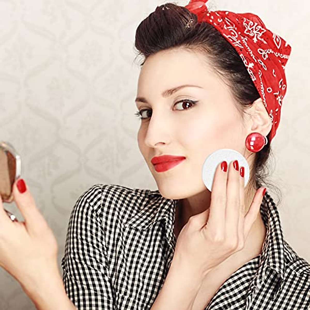 Molain Round Sponge Puff Set 24 Pieces 2.2 Inch Soft Mini Facial Loose Powder Blender Pads Applicator For Liquid Foundation Setting Holder Makeup Beauty Cosmetic Cleanser Washing (White)